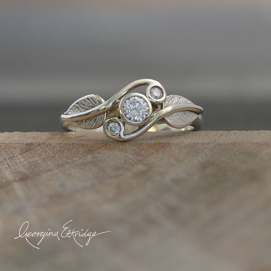Leaf Bridal Ring Sets: Leaves Wedding, Engagement & Eternity Rings ...