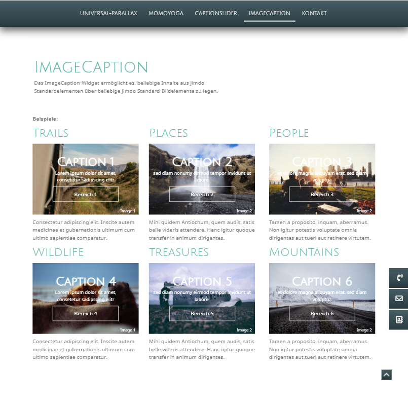 Image-Caption (Column-Element Image Overlay) - Beispielseiten ...