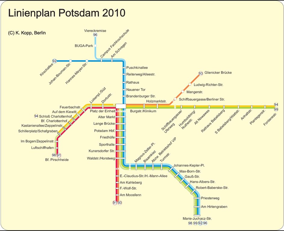 Streckennetze der Straßenbahn Potsdam - strassenbahnens Jimdo-Page!