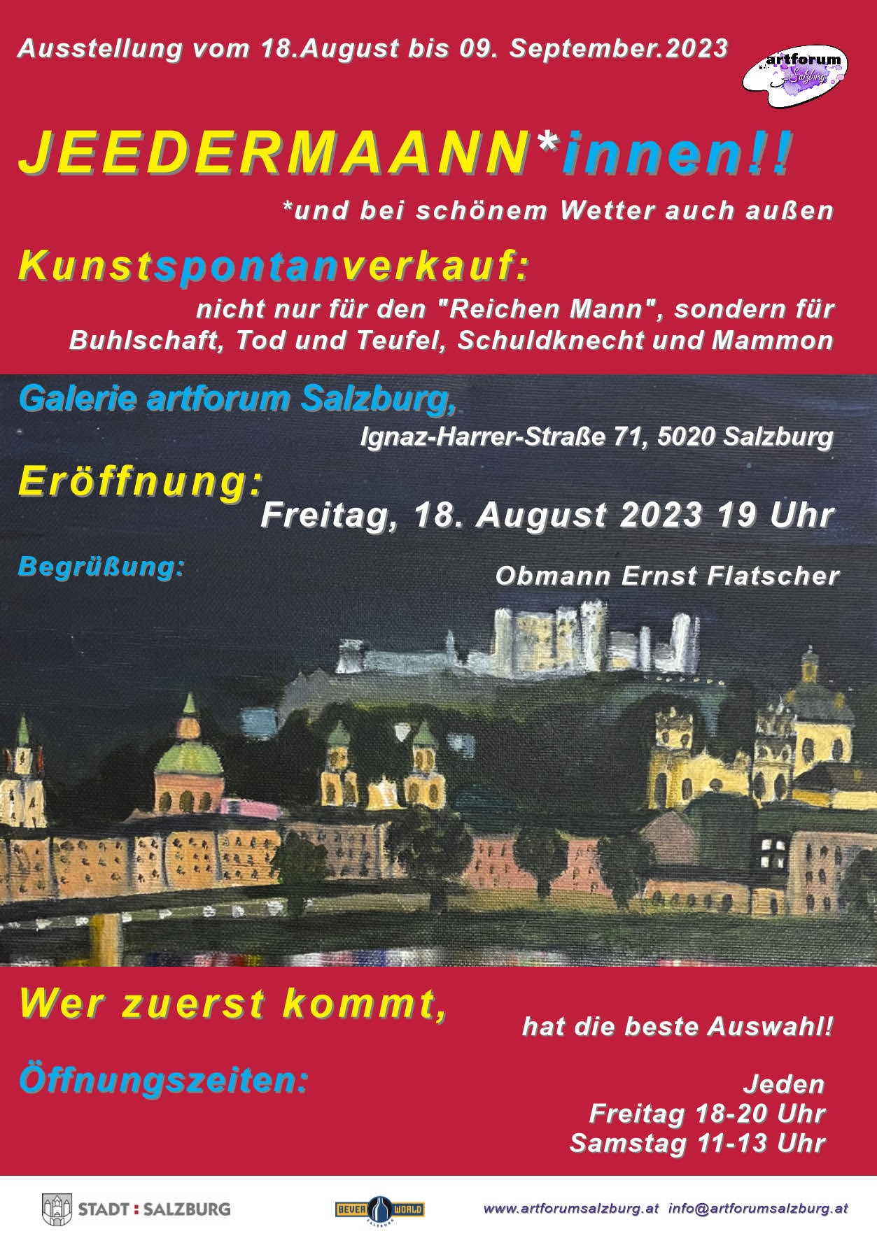 Jeedermann August 2023 - Kunstverein artforum Salzburg