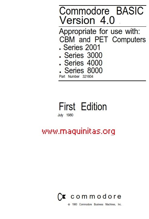 Commodore Basic Ver. 4.0 - Maquinitas