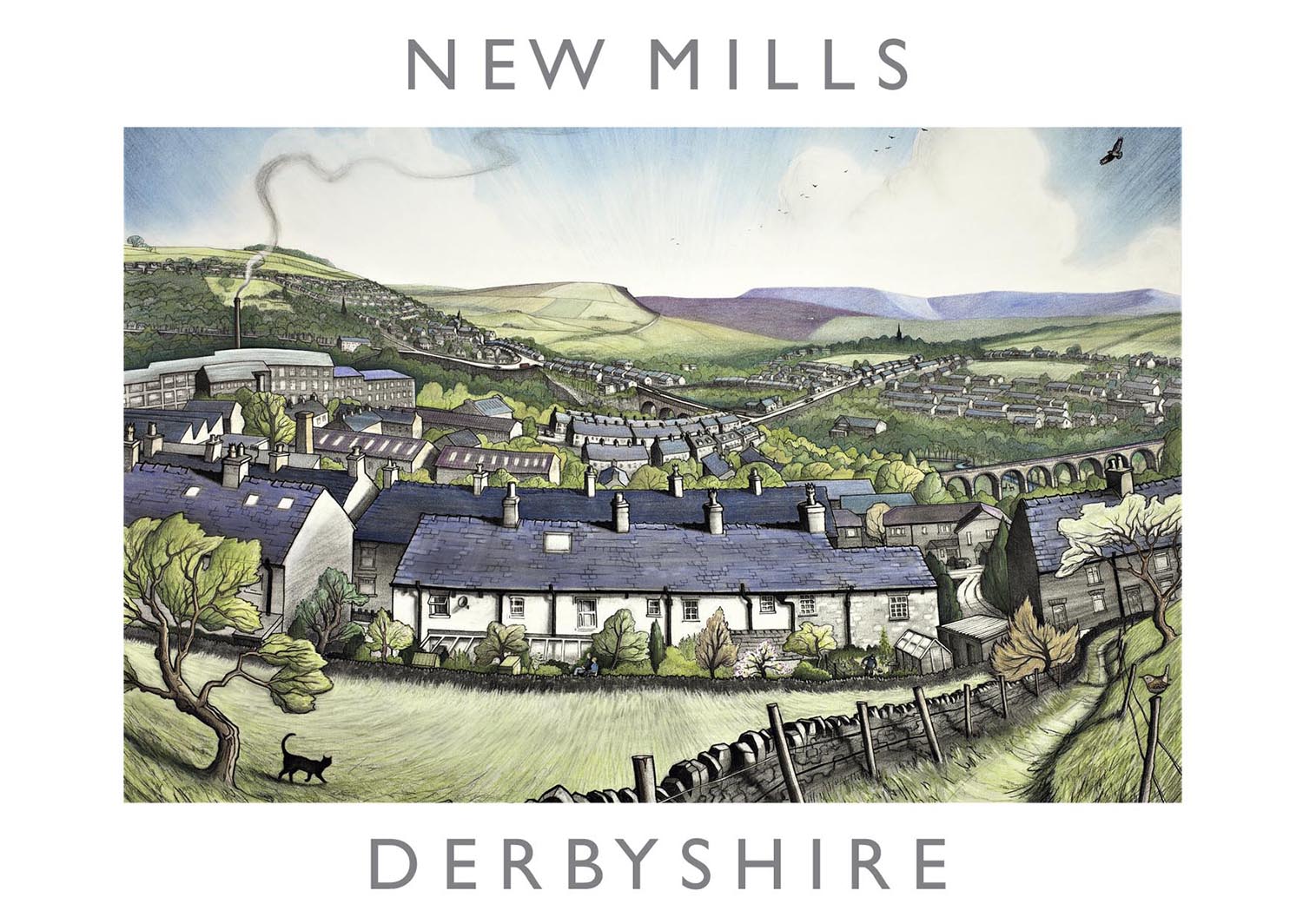 Derbyshire Art Postcard - Clare Allan Art