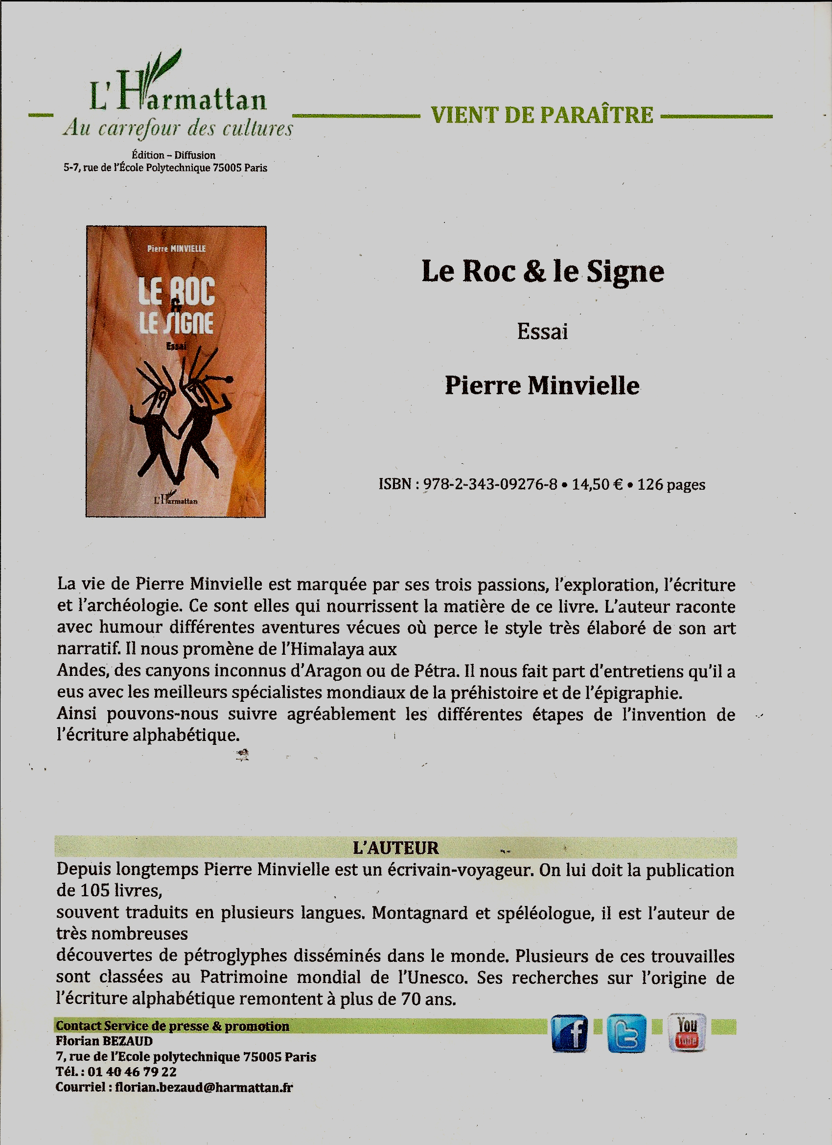 Vient de paraître - pierre minvielle écrivain biographie bibliographie