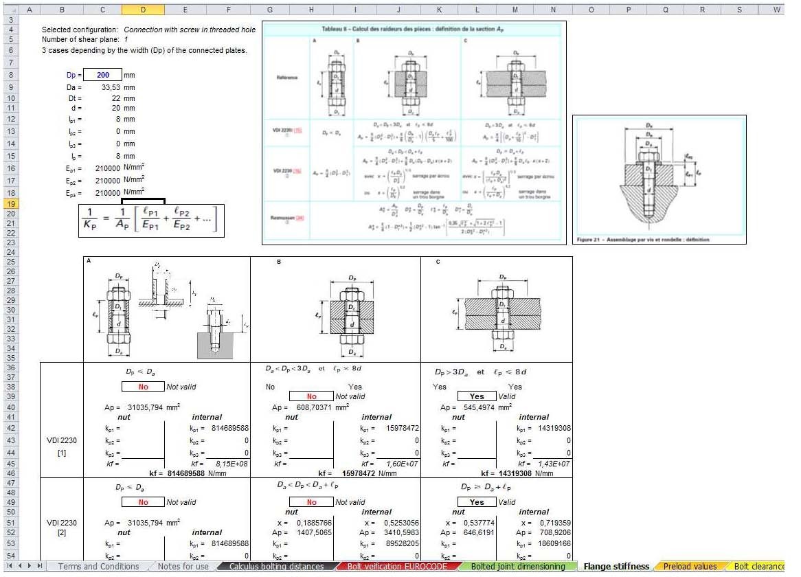 Dimensioning of Bolts - mec Engineering Spreadsheets