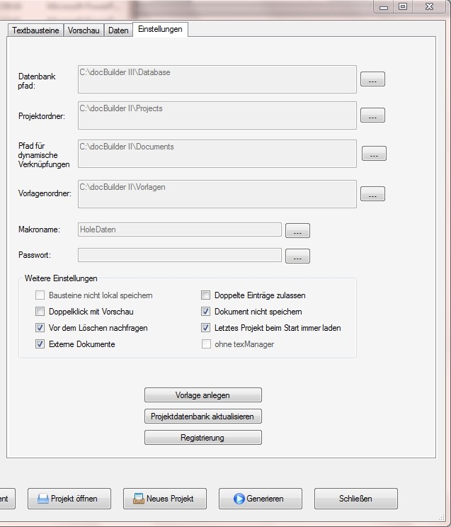 Dokumentengenerator docBuilder II - texManager