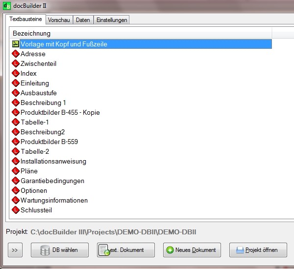 Dokumentengenerator docBuilder II - texManager
