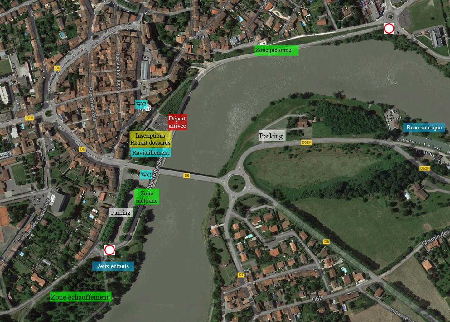 Implantation de la course - Irréduc'trail de Cazères