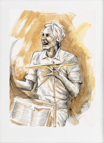 Painting by Ron Wood - Charlie Watts Jazz チャーリー・ワッツ ジャズ