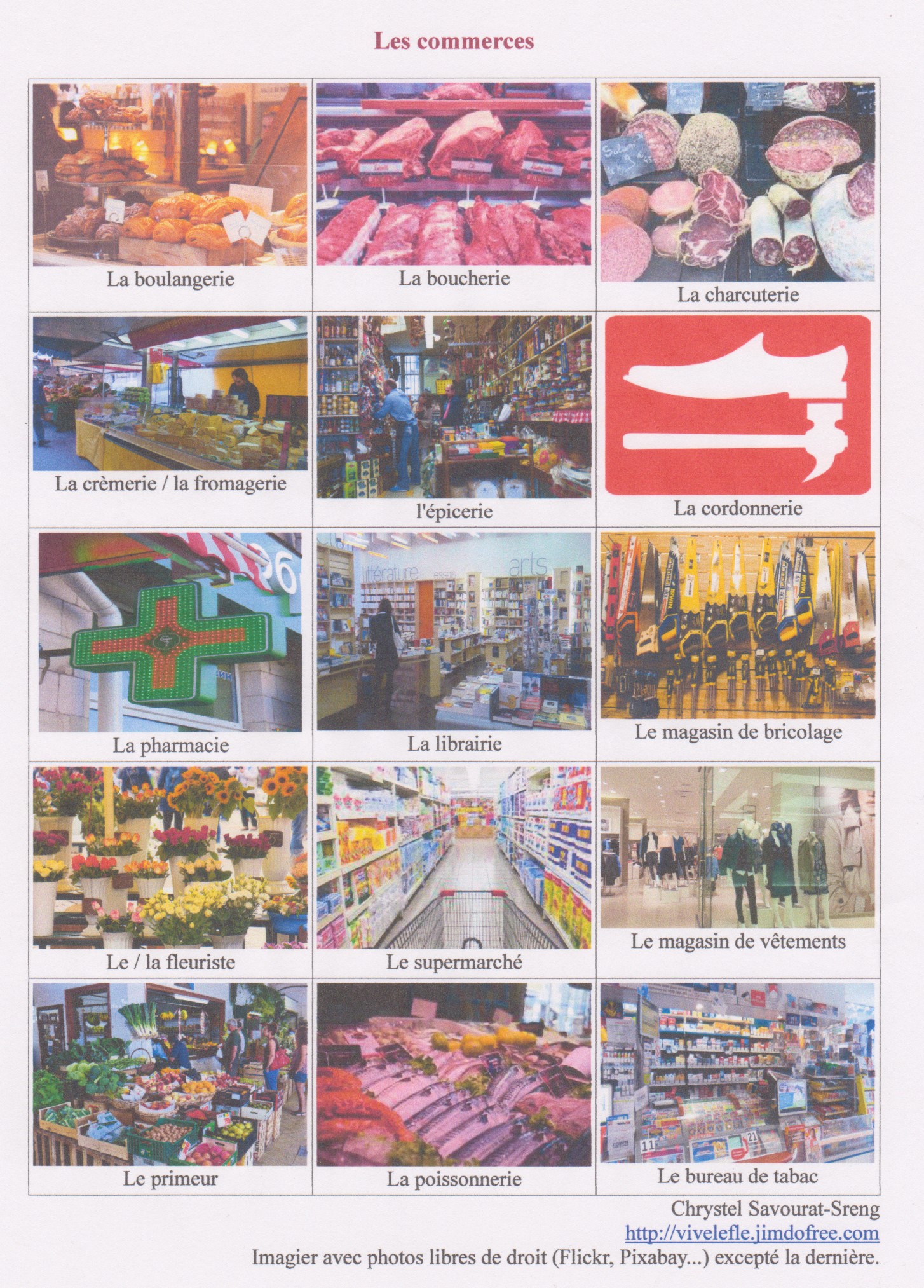 Vocabulaire: les magasins - Site de vivelefle