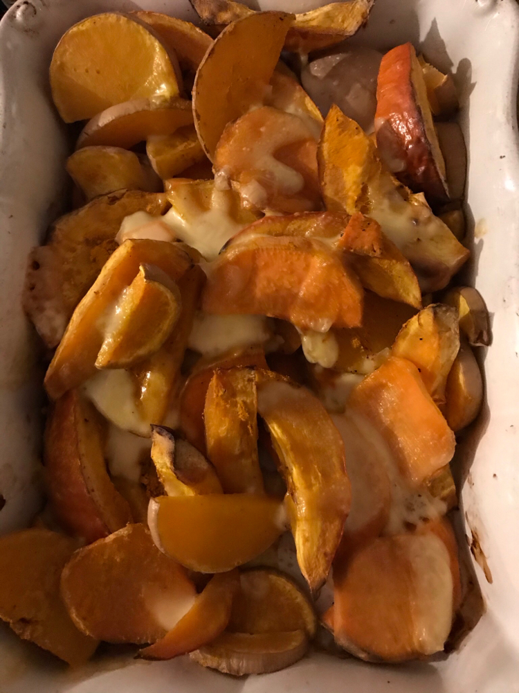 Gratin patate douce potiron au fromage à raclette - foodandsportpassions
