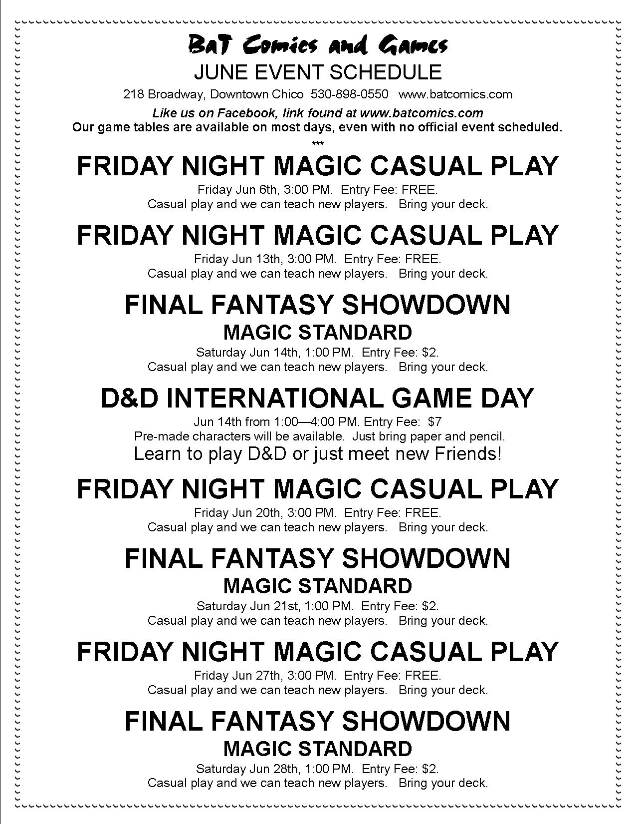 BaT Events - Comics, Games & Everything Fun!