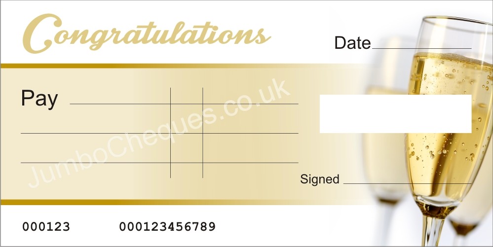 Jumbo Congratulations Cheques - The Home of Big Presentation Cheques