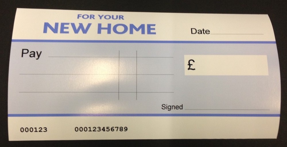 Jumbo New Home Gift Cheques - The Home of Big Presentation Cheques