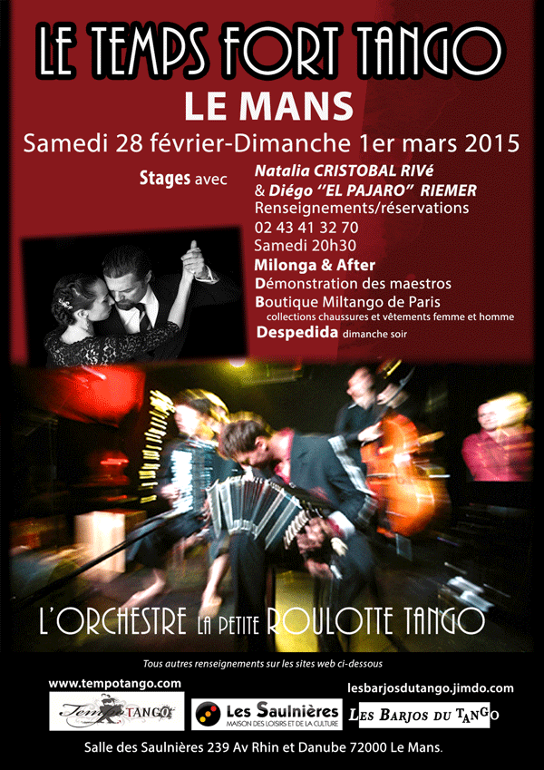 Temps Fort aux Saulnières les 28/02 et 01/03/2015 - Les Barjos du tango