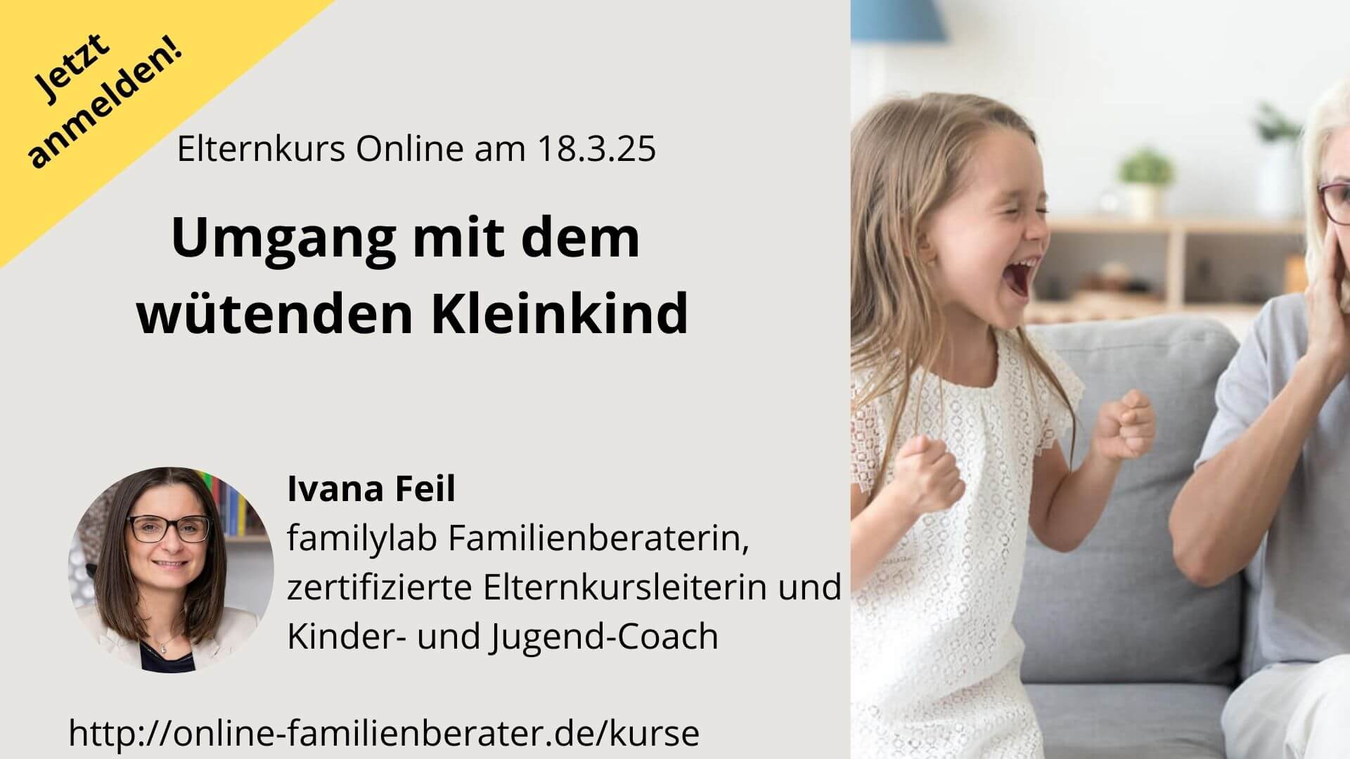 Umgang mit dem wütenden Kleinkind - Eltern-Seminar online - online ...