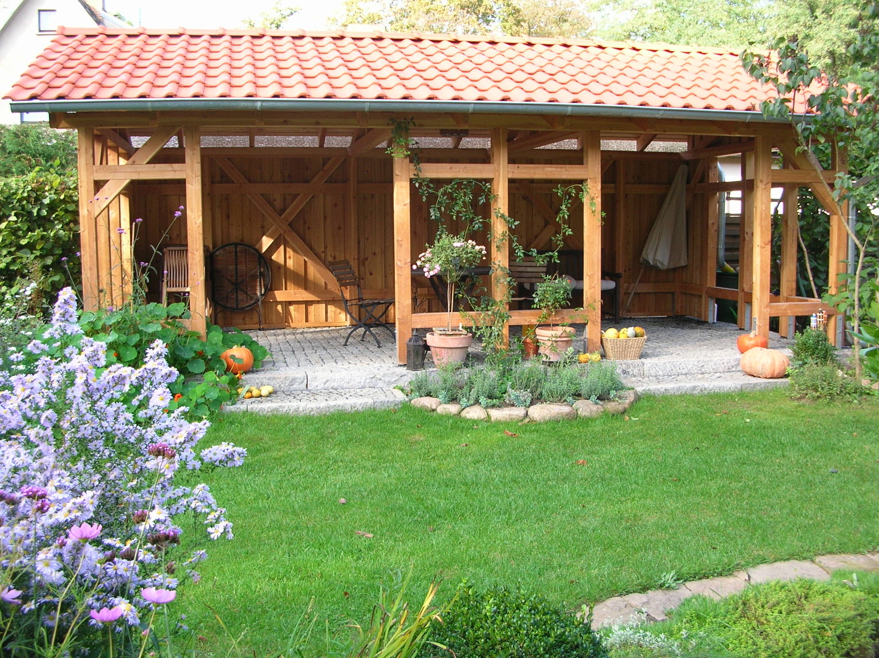 Carport und Garage mit Fachwerk - Premium Carportwerk