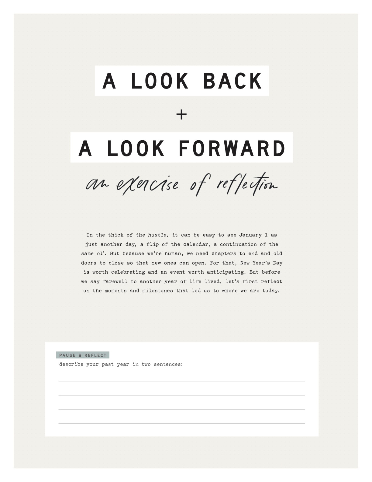 Looking Back and Looking Forward - alairolson