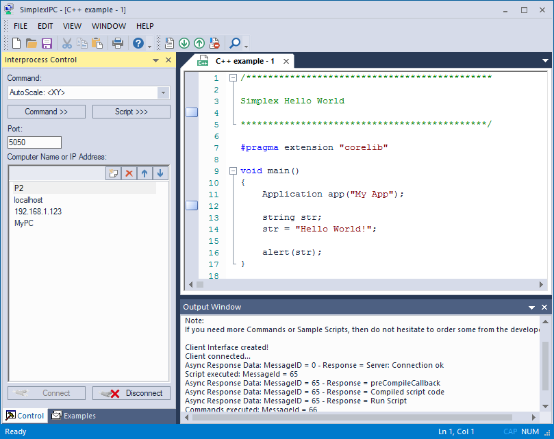 Simplex Inter Process Control (IPC) - SimplexNumerica Data Visualization