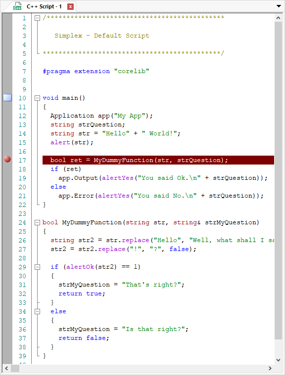 C++ Script - SimplexNumerica Data Visualization
