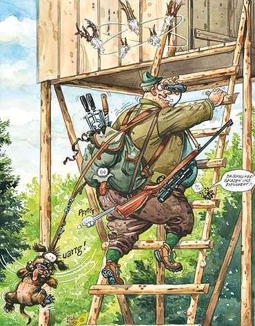 Cartoons zum Thema Jagd von Haralds Klavinius - Jagdhornbläsercorps ...