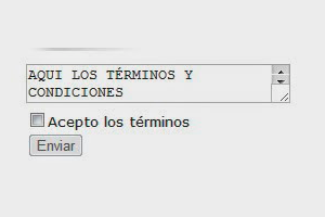 Aceptar Términos y Condiciones Usando JavaScript - WebmasterCV