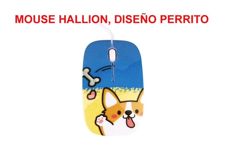 Mouse Optico Cable Usb Halion Ha-m853, diseño perrito - Innova Meganegocios