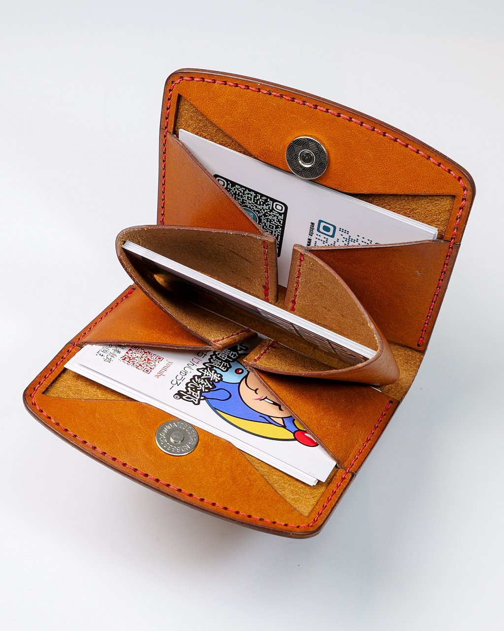 蛇腹式名刺入れ／Accordion-sttyle Card Case“Waffle” FREE PATTERN - Kenjuro ...